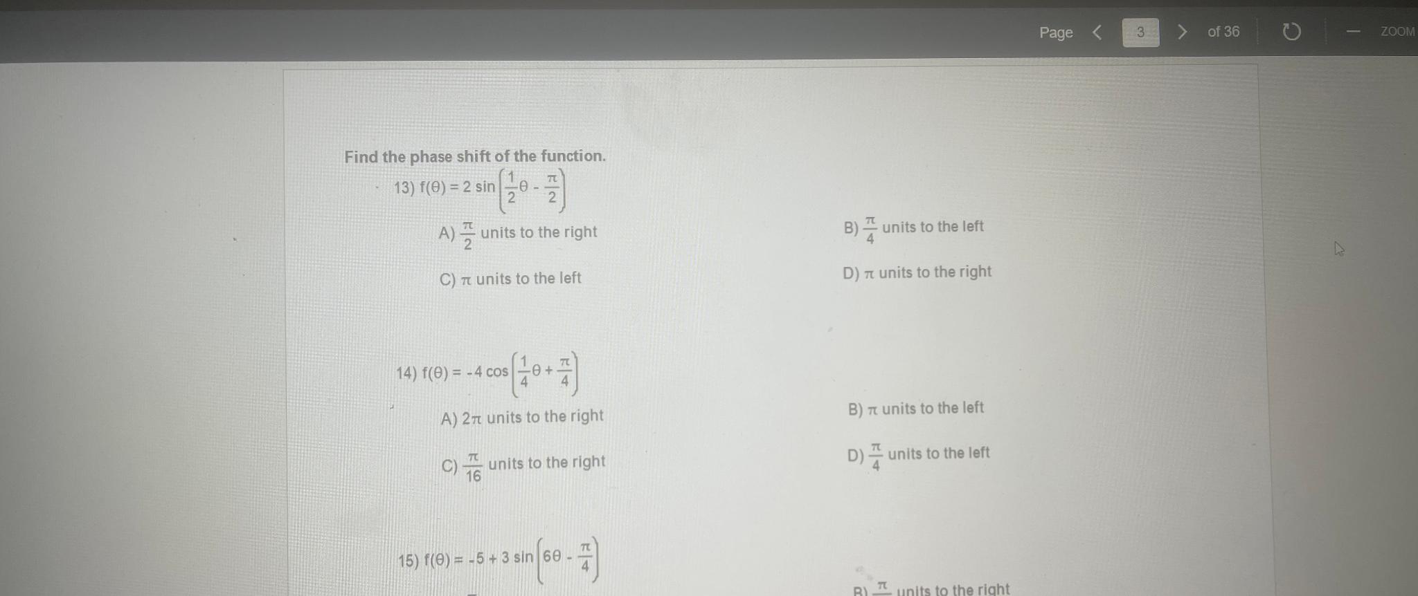 Solved Find the phase shift of the | Chegg.com