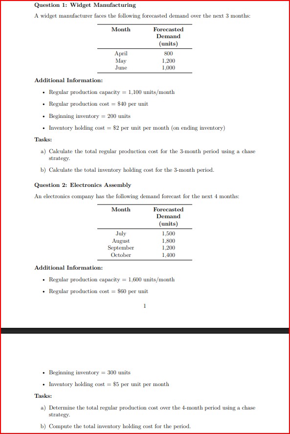 Solved Operations Management Problem Set: Forecasting, | Chegg.com