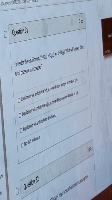 Solved Question 33 cog+CH36)=coc2(2) below?Question 32. | Chegg.com