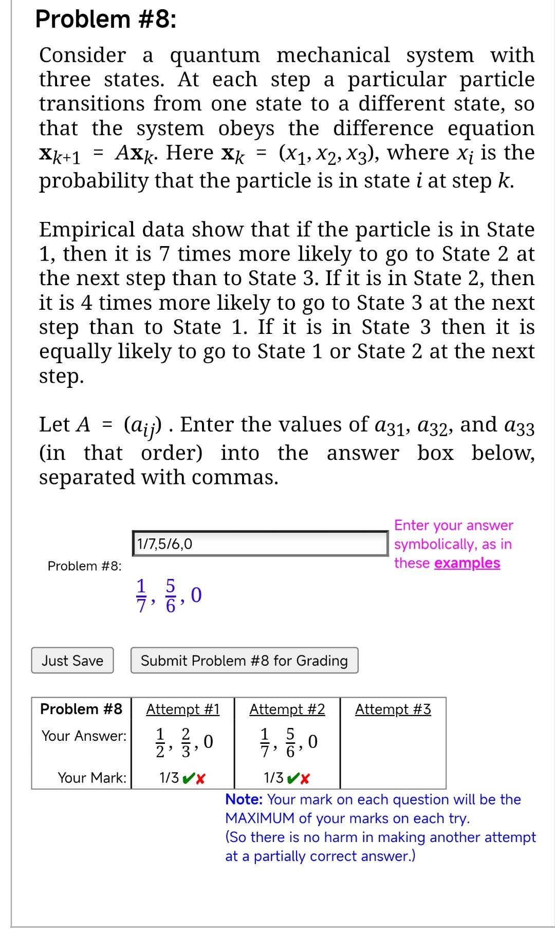 Problem \#8: Consider a quantum mechanical system | Chegg.com