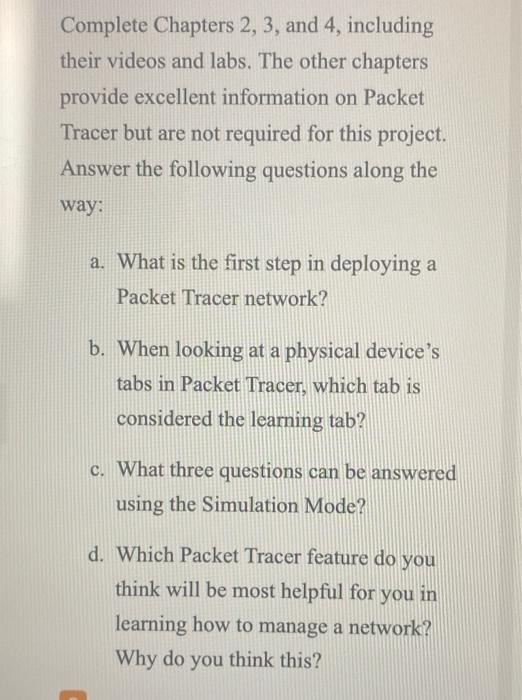 Solved Complete Chapters 2,3 , and 4 , including their | Chegg.com