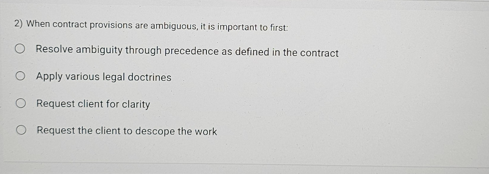 Solved When contract provisions are ambiguous, it is | Chegg.com
