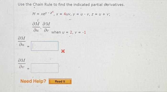 Solved Use the Chain Rule to find the indicated partial | Chegg.com