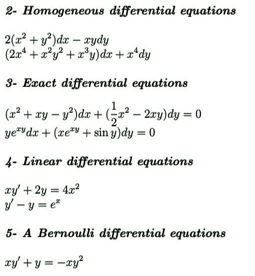 Solved 2- Homogeneous differential equations | Chegg.com