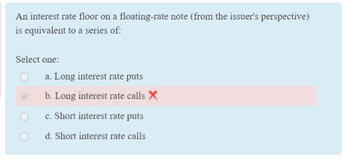 Solved An interest rate floor on a floating-rate note (from | Chegg.com