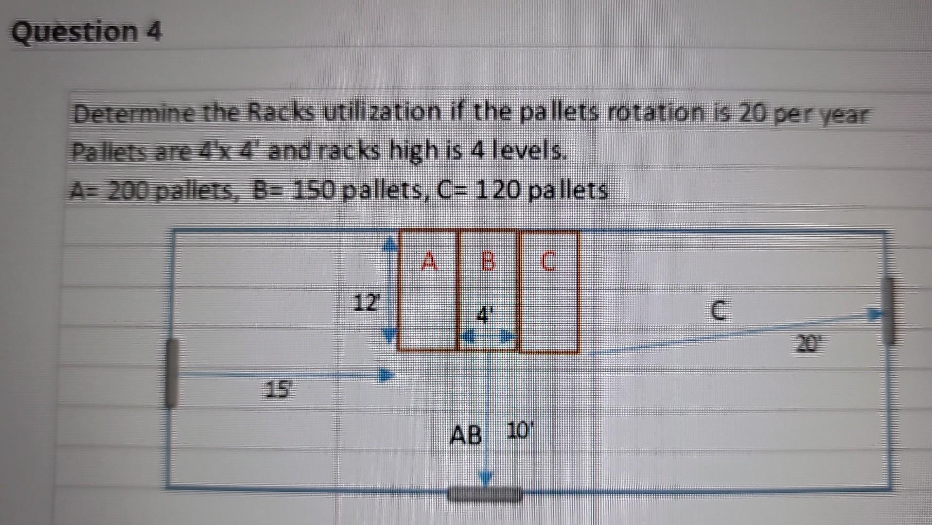 Determine the Racks utilization if the pallets | Chegg.com