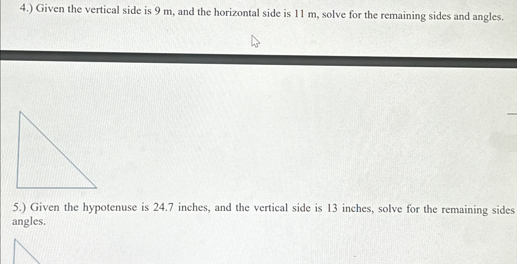 Solved 4.) ﻿Given the vertical side is 9m, ﻿and the | Chegg.com