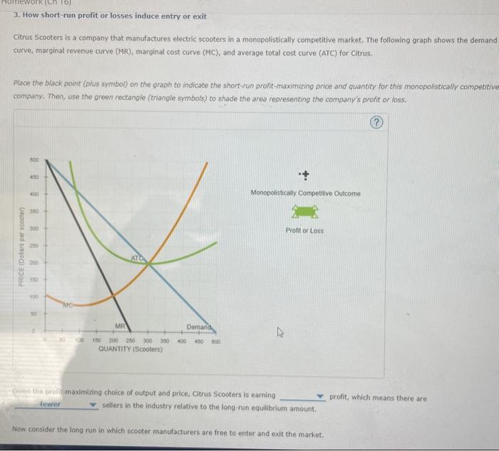 Solved 3. How short-run profit or losses induce entry or | Chegg.com