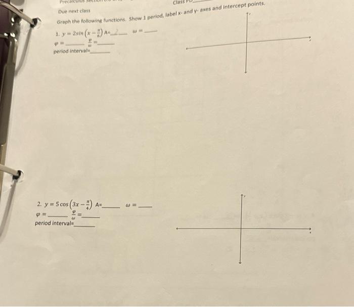 Solved Due next class Graph the following functions. Show 1 | Chegg.com