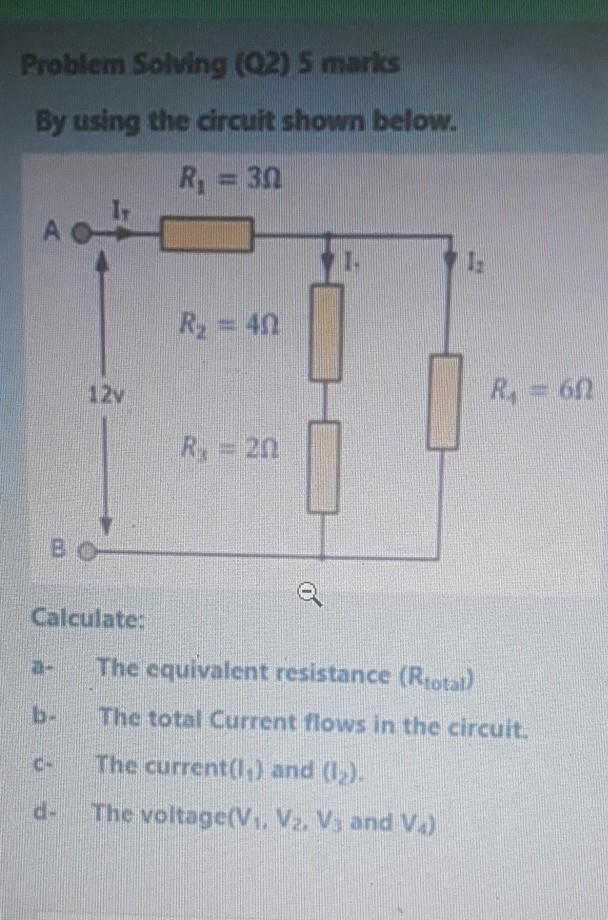Solved Problem Solving (02) 5 marks By using the circuit | Chegg.com