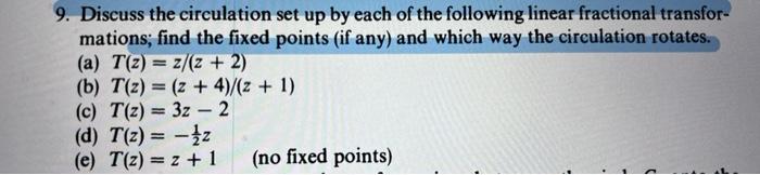 Solved 9. Discuss the circulation set up by each of the | Chegg.com