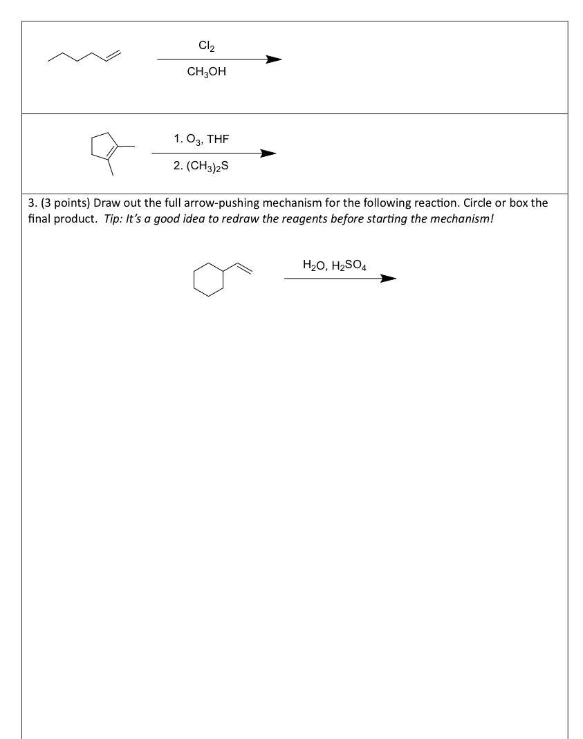 Solved (3 ﻿points) ﻿Alkenes can undergo many different | Chegg.com