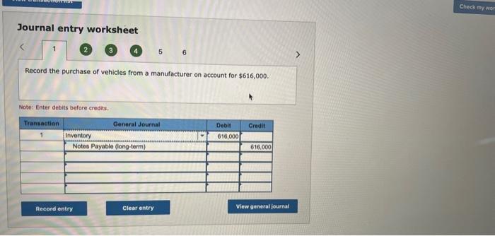 Solved Journal entry worksheet (2) (3) (4) 56 Record the | Chegg.com