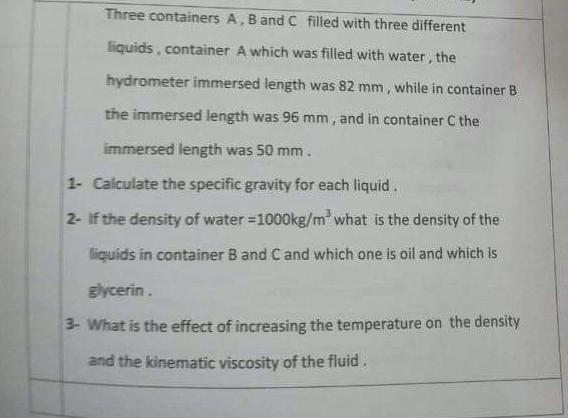 Solved Three containers A, B and C filled with three | Chegg.com