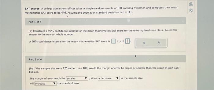 Solved part 2- smaller or larger increase or decrease part | Chegg.com