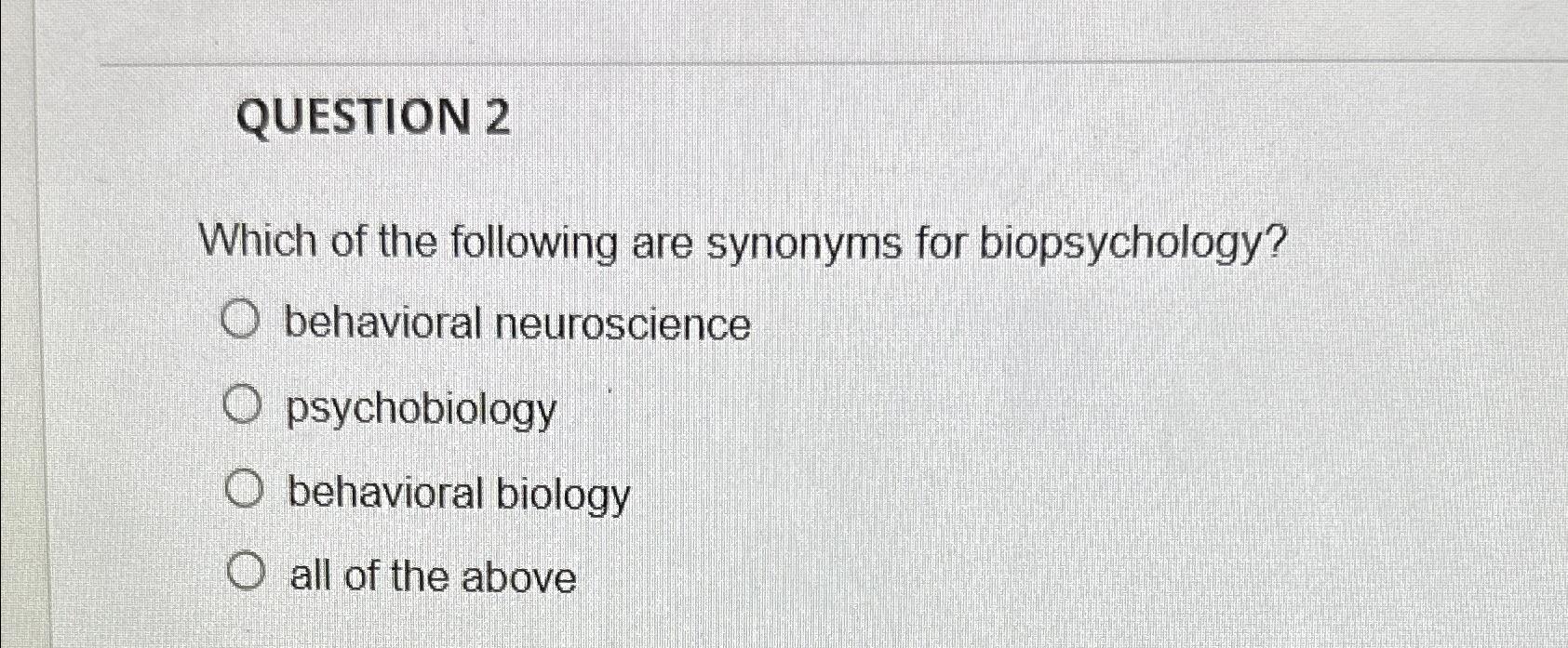 Solved QUESTION 2Which of the following are synonyms for | Chegg.com