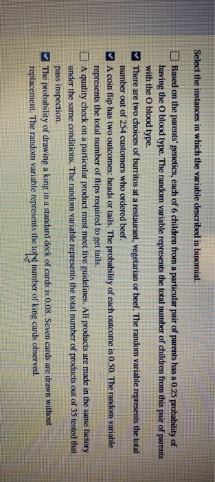 Solved Select the instances in which the variable described | Chegg.com