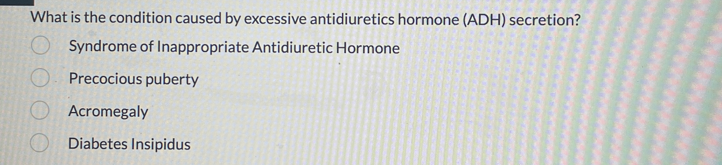 Solved What is the condition caused by excessive | Chegg.com