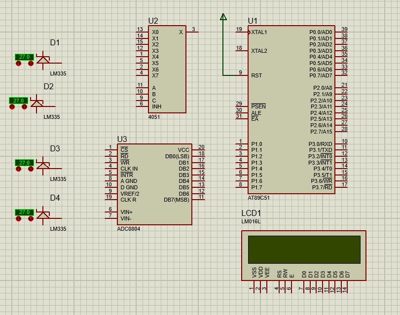Solved Connect 4 ﻿LM335 ﻿sensors to an 8051 ﻿via an analog | Chegg.com