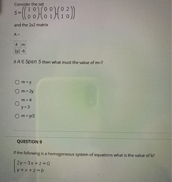Solved linear Algebra. these two questions. short sentence | Chegg.com
