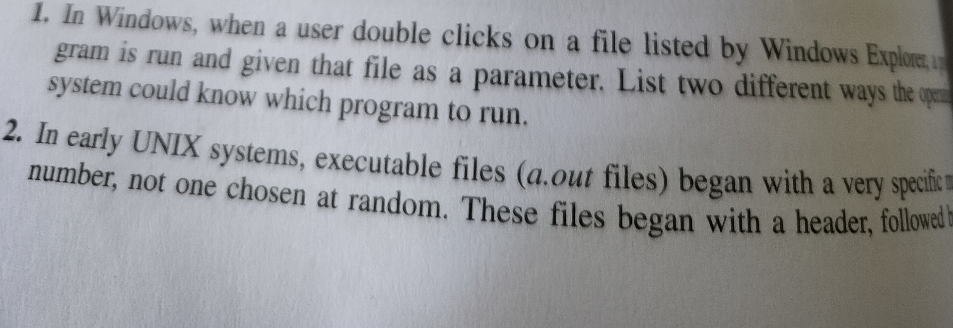 Solved In Windows, when a user double clicks on a file | Chegg.com