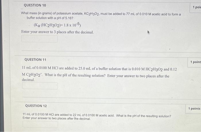 Solved What mass (in grams) of potassium acetate, KC2H3O2, | Chegg.com