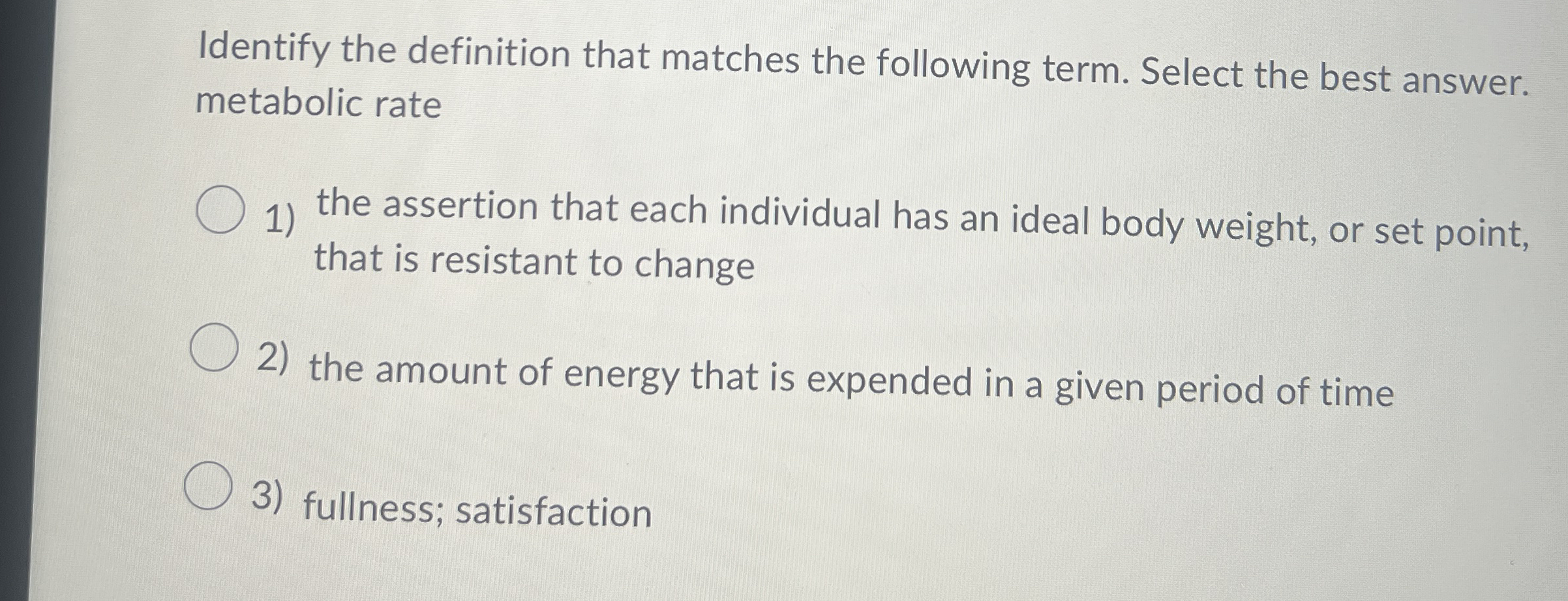 Solved Identify the definition that matches the following | Chegg.com