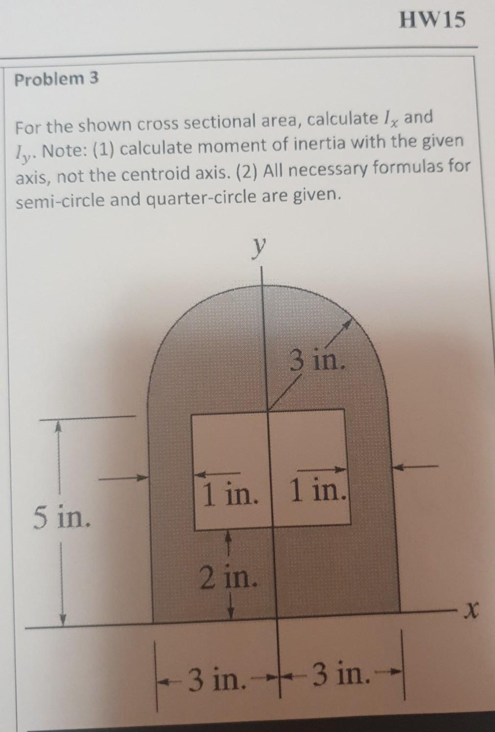 Solved HW15 Problem 3 For the shown cross sectional area, | Chegg.com