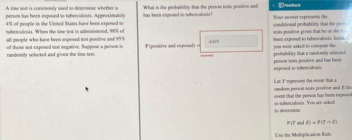 Solved Feedback What is the probability that the person | Chegg.com