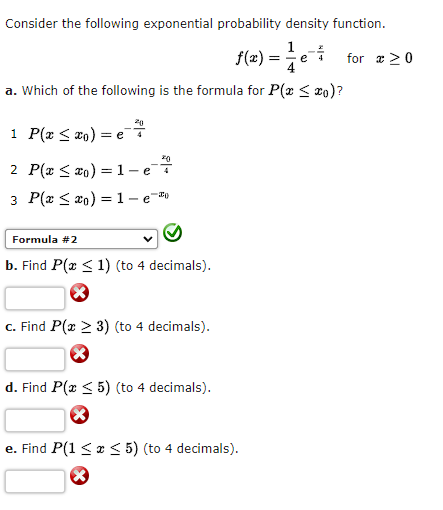 Solved Consider the following exponential probability | Chegg.com
