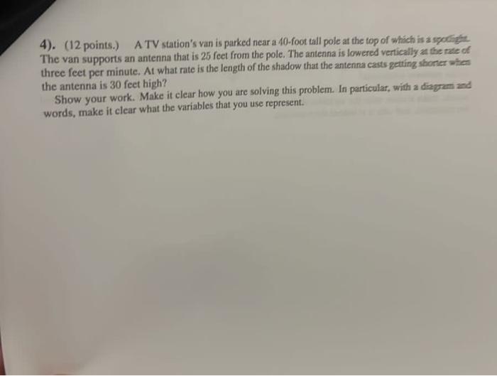 Solved 5). (12 points.) A rectangular stage with area 1200 | Chegg.com