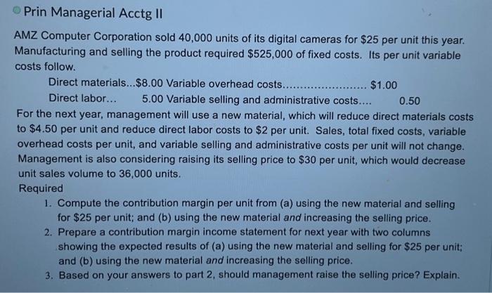 Solved AMZ Computer Corporation sold 40,000 units of its | Chegg.com