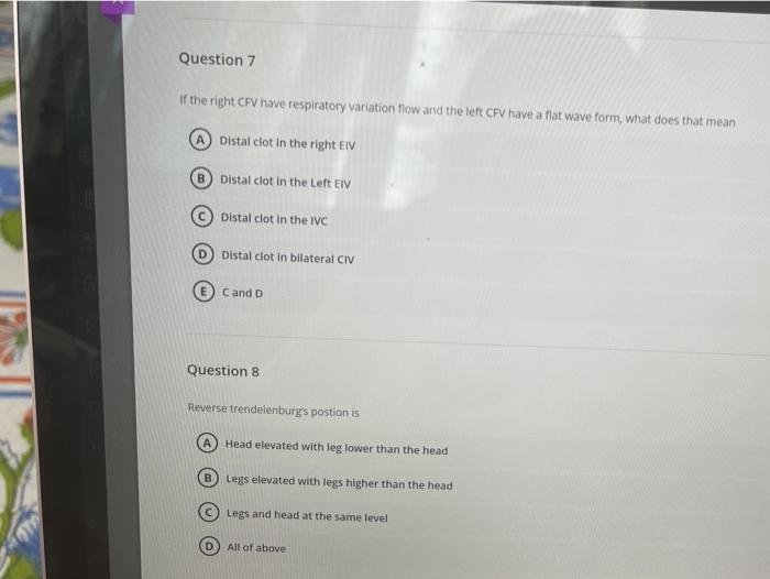 Solved Question 7 if the right CFV have respiratory | Chegg.com
