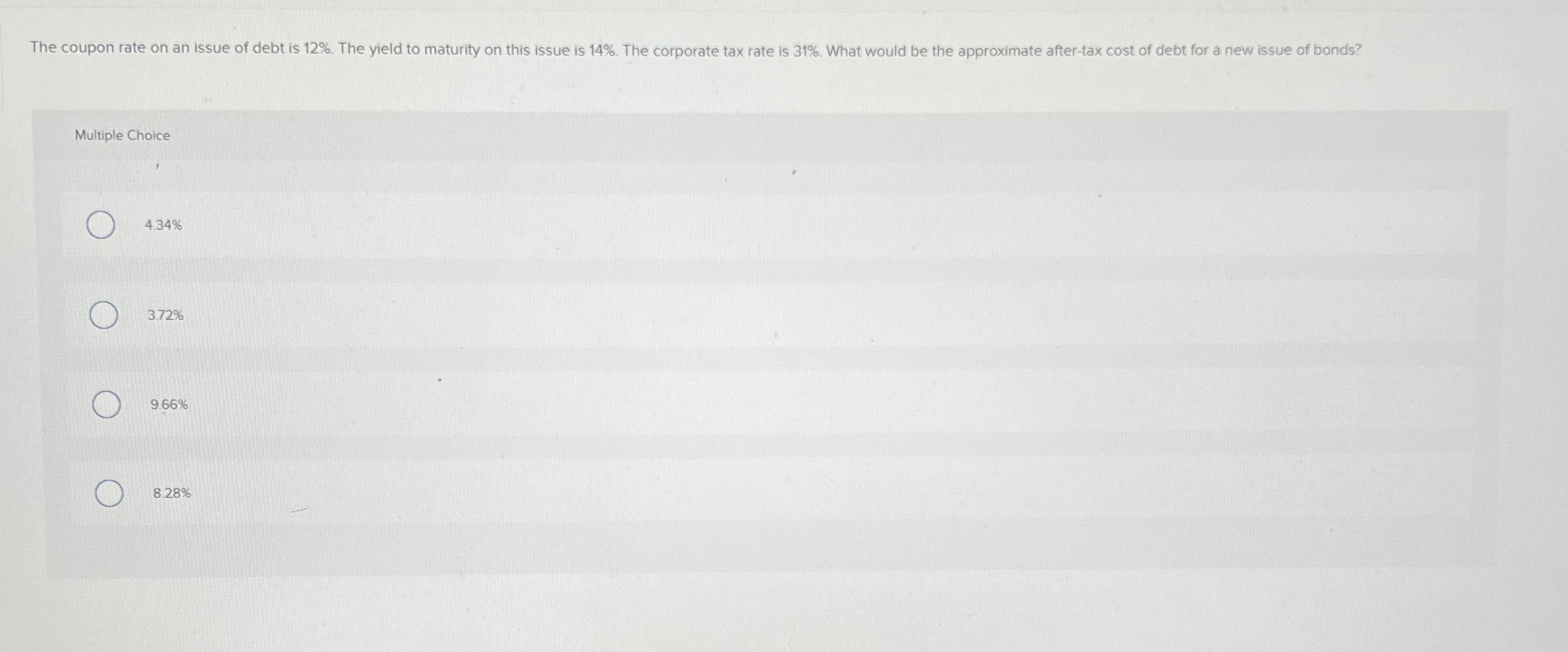 Solved Multiple Choice4.34%372%9.66%8.28% | Chegg.com