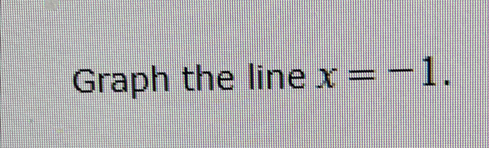 Solved Graph the line x=-1 | Chegg.com