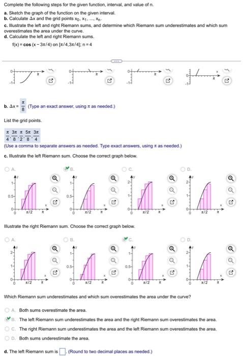 Solved Calculate the left and the right Riemann sums for | Chegg.com