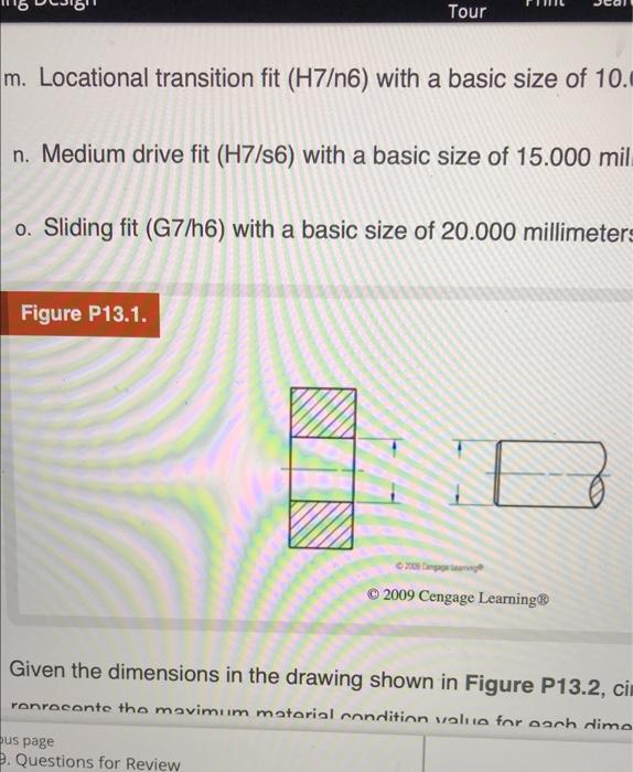 Solved Tour m. Locational transition fit (H7/n6) with a | Chegg.com