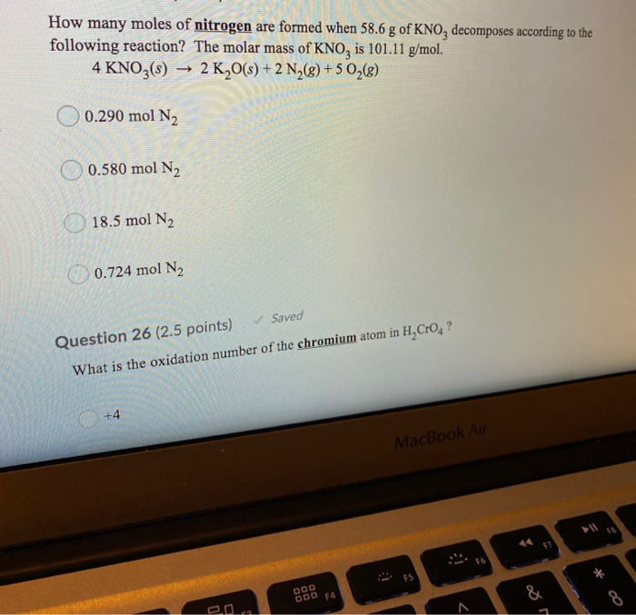 Solved How many moles of nitrogen are formed when 58.6 g of | Chegg.com