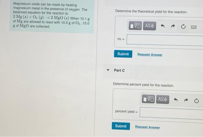 Solved Determine the theoretical yield for the reaction. | Chegg.com