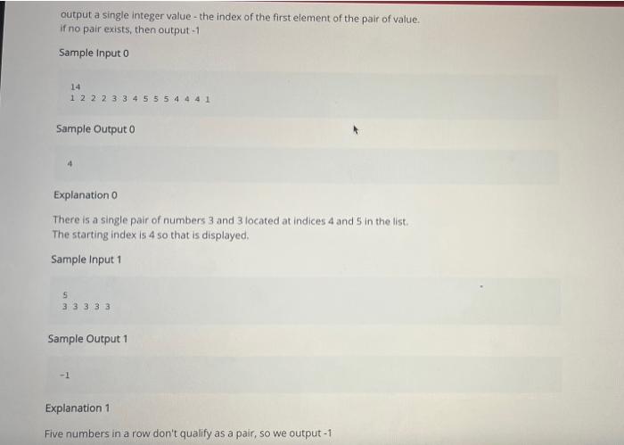 Solved Given a list of integers, return the starting index | Chegg.com