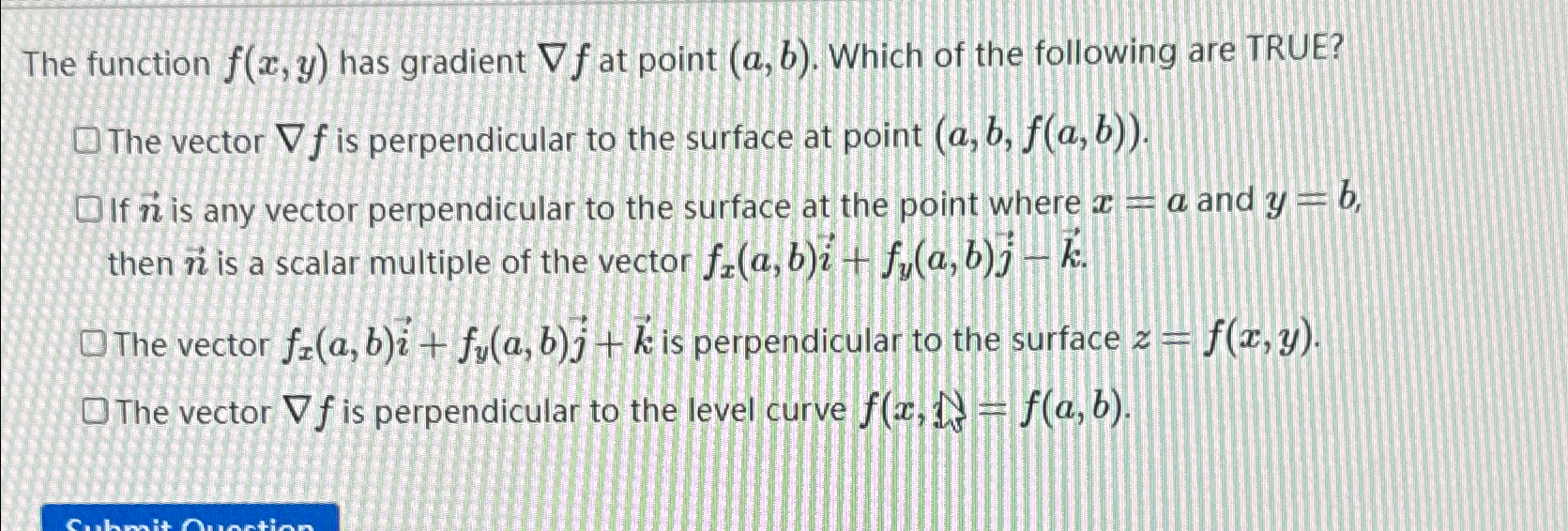 Solved The function f(x,y) ﻿has gradient gradf at point | Chegg.com