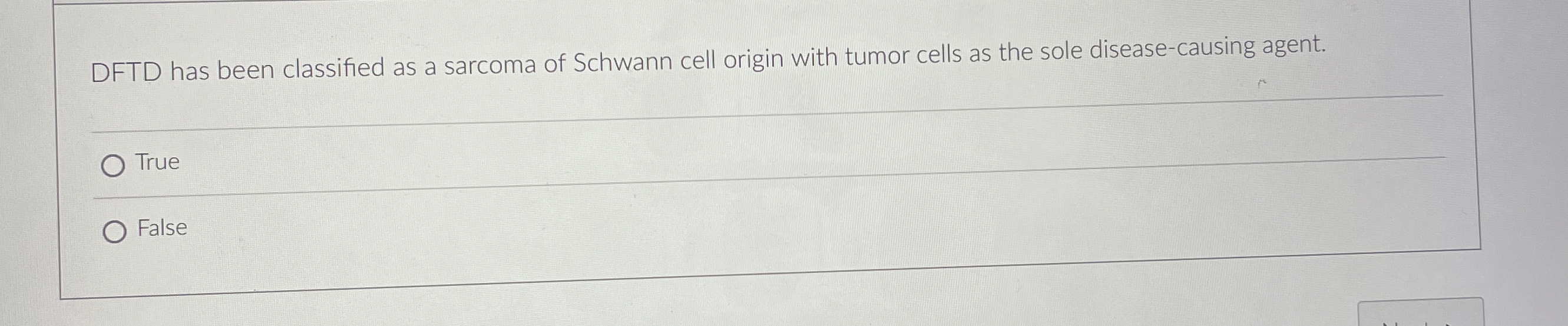 Solved DFTD has been classified as a sarcoma of Schwann cell | Chegg.com