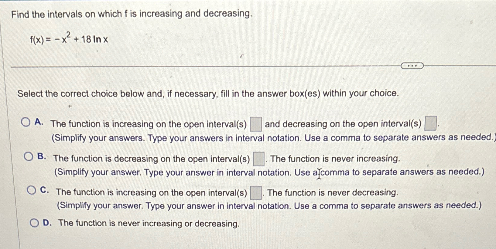Solved Find the intervals on which f ﻿is increasing and | Chegg.com