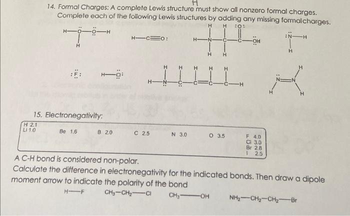 Solved 14. Formal Charges: A complete Lewis structure must | Chegg.com