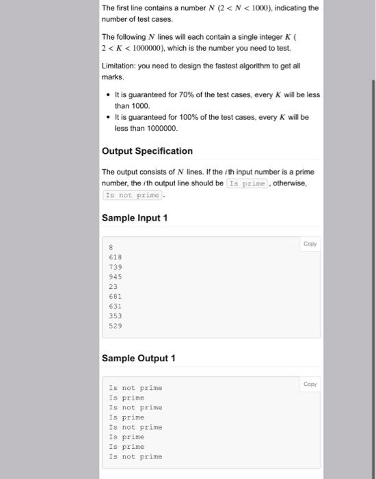 Solved Input Specification The first line will contain a | Chegg.com