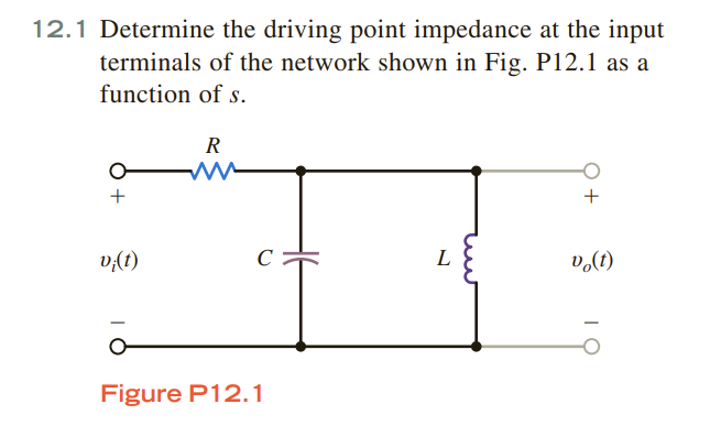 Solved Thanks!12.1 ﻿Determine the driving point impedance at | Chegg.com