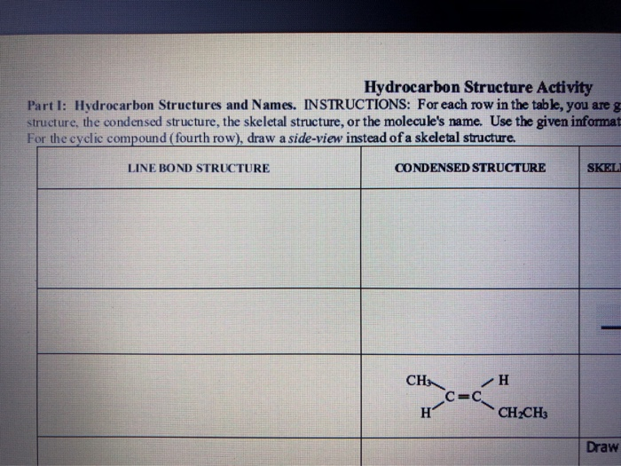 Solved Hydrocarbon Structure Activity Part 1: Hydrocarbon | Chegg.com