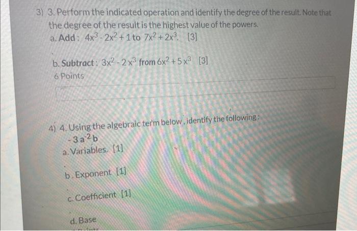 Solved Complete Question 3 A And B And 4 A B C And D 