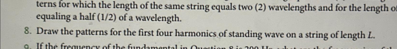 Solved 8. ﻿Draw the patterns for the first four harmonics of | Chegg.com
