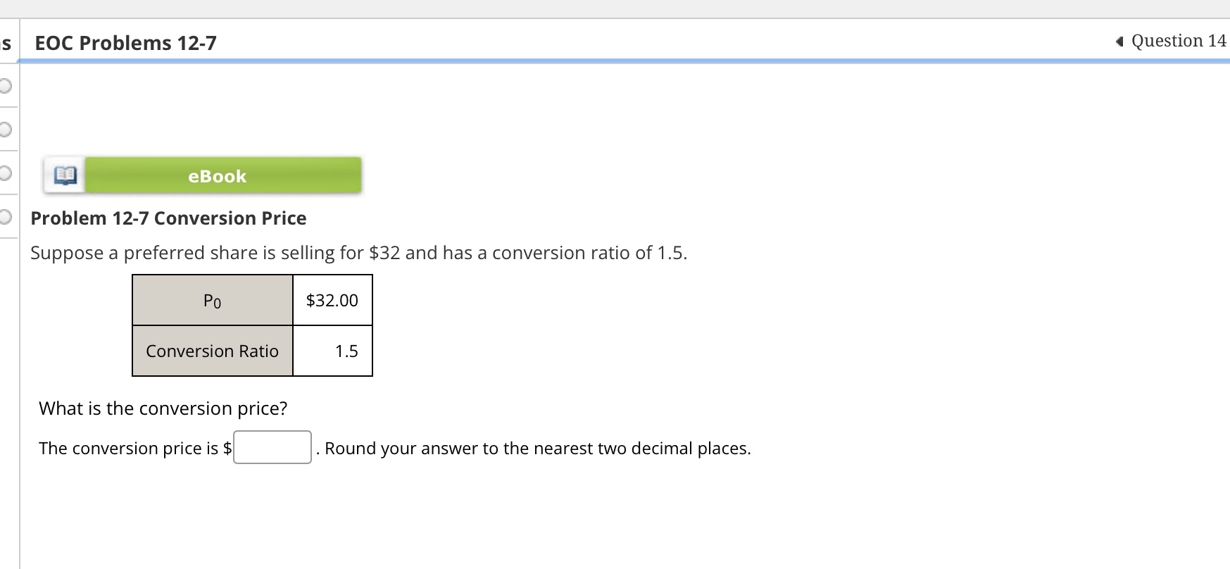 Solved S EOC Problems 12-7Question 14eBookProblem 12-7 | Chegg.com